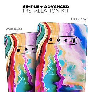 DesignSkinz Blurred Abstract Flow V33 Protective Vinyl Decal Wrap Skin Cover Compatible with The Samsung Galaxy S20 (Screen Trim & Back Glass Skin)