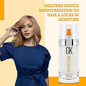 GK HAIR Global Keratin Leave-In Conditioner Detangler Spray 120 ml - For Dry, Damaged and Frizzy Hair Protection With Organic Natural Oil Strength & Shine | Hydrating Smoothing Styler