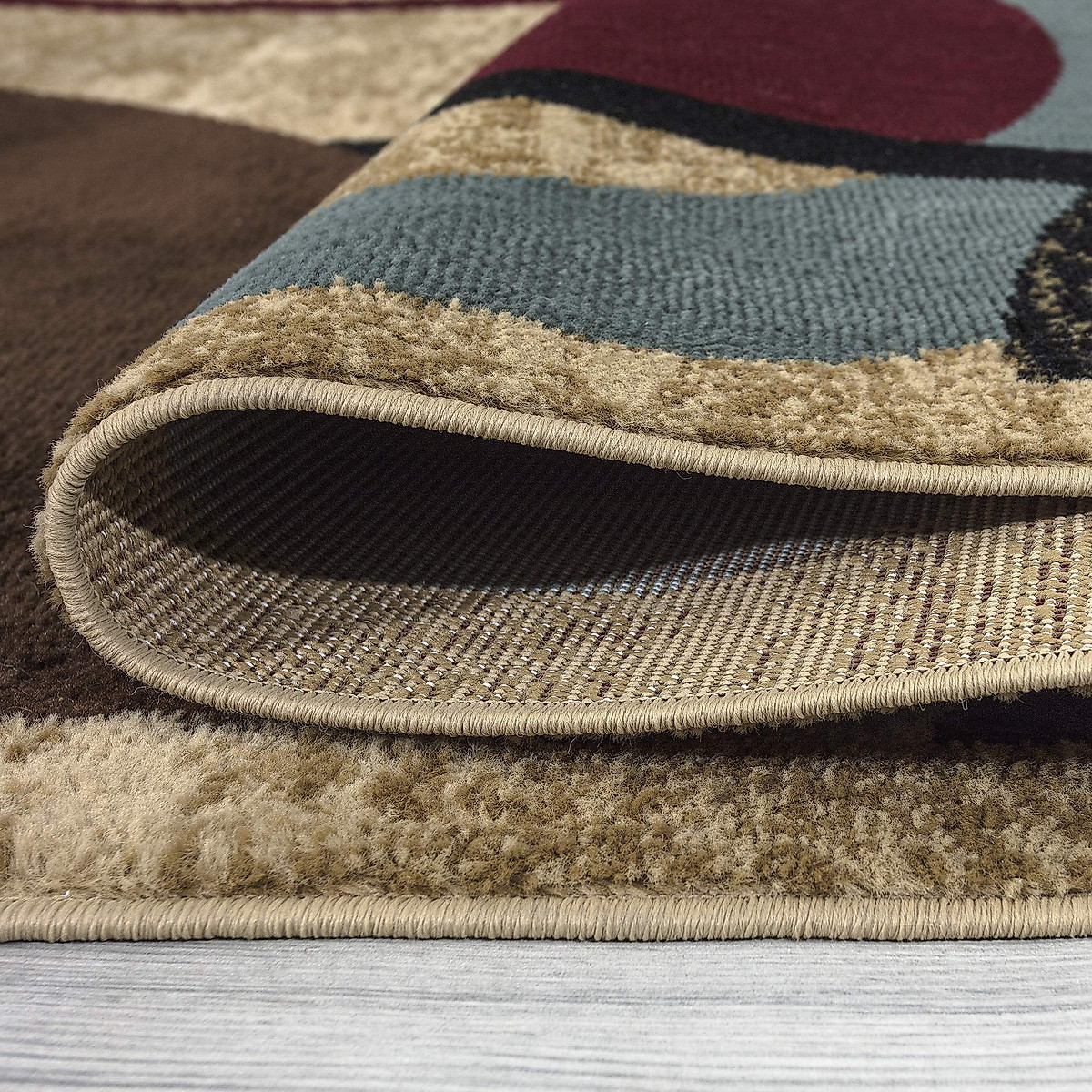 Ottomanson Jute Back Royal Collection Low Pile Rug, 5 ft 3 in x 7 ft, Beige