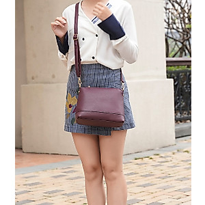 MKF Collection Shoulder Bag for Women, Vegan Leather Crossbody Top Handle Messenger Purse