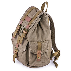 Gootium 21101AMG-S Specially High Density Thick Canvas Backpack Rucksack, Army Green Size Small
