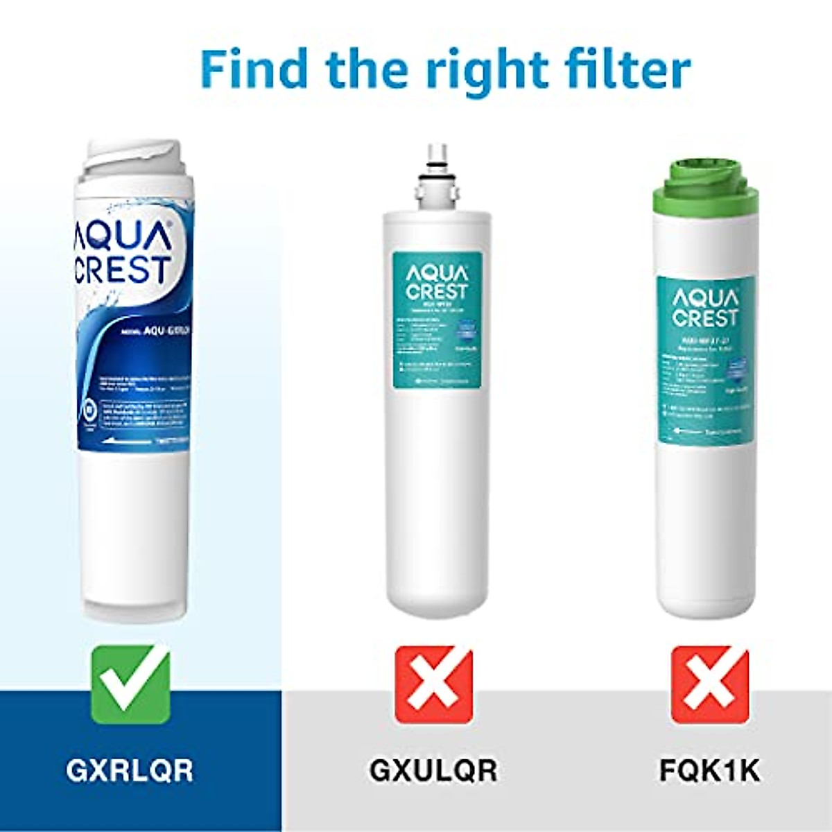 AQUACREST GXRLQR Under Sink Inline Water Filter, NSF 42 Certified, Replacement for GE SmartWater Twist and Lock In-Line GXRLQR Water Filter (Pack of 1)