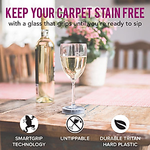 Mighty Mug No Spill Wine Glass (Set of 2), Crystal Clear Unbreakable Tritan Plastic, BPA Free, Smartgrip Technology, 14oz