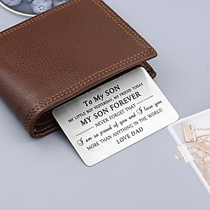 NC Wallet Card Insert for Son Daughter from Mom Dad Inspirational Birthday Graduation Wedding Christmas Gifts for Daughter Son (MY LITTLE SON)