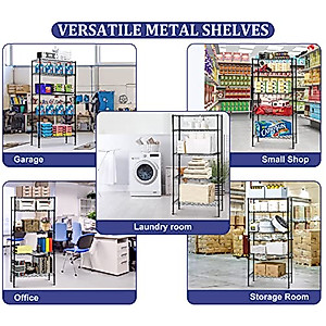5 Tier Storage Shelves, 1250 Lbs Capacity Heavy Duty Wire Shelving Unit, NSF Metal Shelf, Adjustable Storage Rack for Garage Pantry Kitchen Office Laundry- 14" D X 36" L X72 H, Black