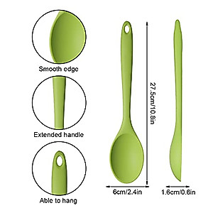 4 Pieces Silicone Spoons for Cooking, Large Silicone Mixing Spoon Set, Nonstick Heat-Resistant Cooking Spoons, 4 Colors Kitchen Utensil Spoons for Mixing Baking Cooking Serving Stirring Tools