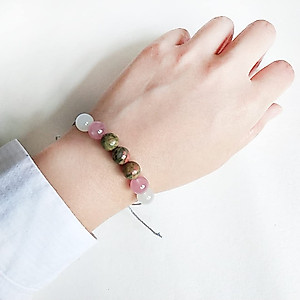 LFaize Fertility Bracelet, Rose Quartz Bracelet, Bead Adjustable Pregnancy Bracelet, Unakite, Rose Quartz Bracelet, Meditation Bracelets, Moonstone