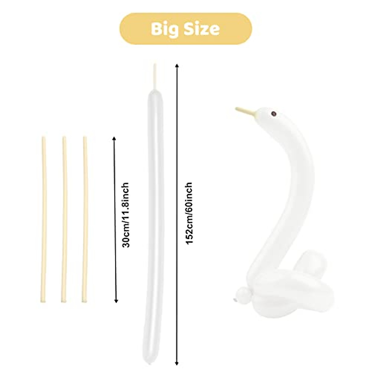 RUBFAC Clear 260 Balloons, 100pcs Transparent Long Balloons Twisting Balloons for Party Balloons Garland Animals Modeling, Birthday, Wedding, Party Decorations