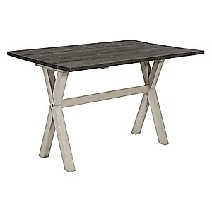 OSP Home Furnishings Kristen Flip-Top Expanding Desk to Dining Table, Charcoal Finish