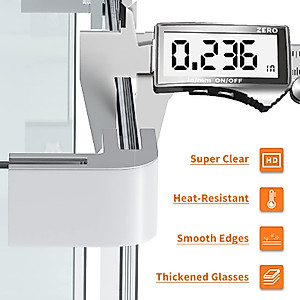 Grisun Cobalt Blue Fire Glass for Fire Pit - 1/2 Inch 10 Pounds and Rectangle Fire Pit Glass Wind Guard - 41.5 x 11.5 x 6 inch