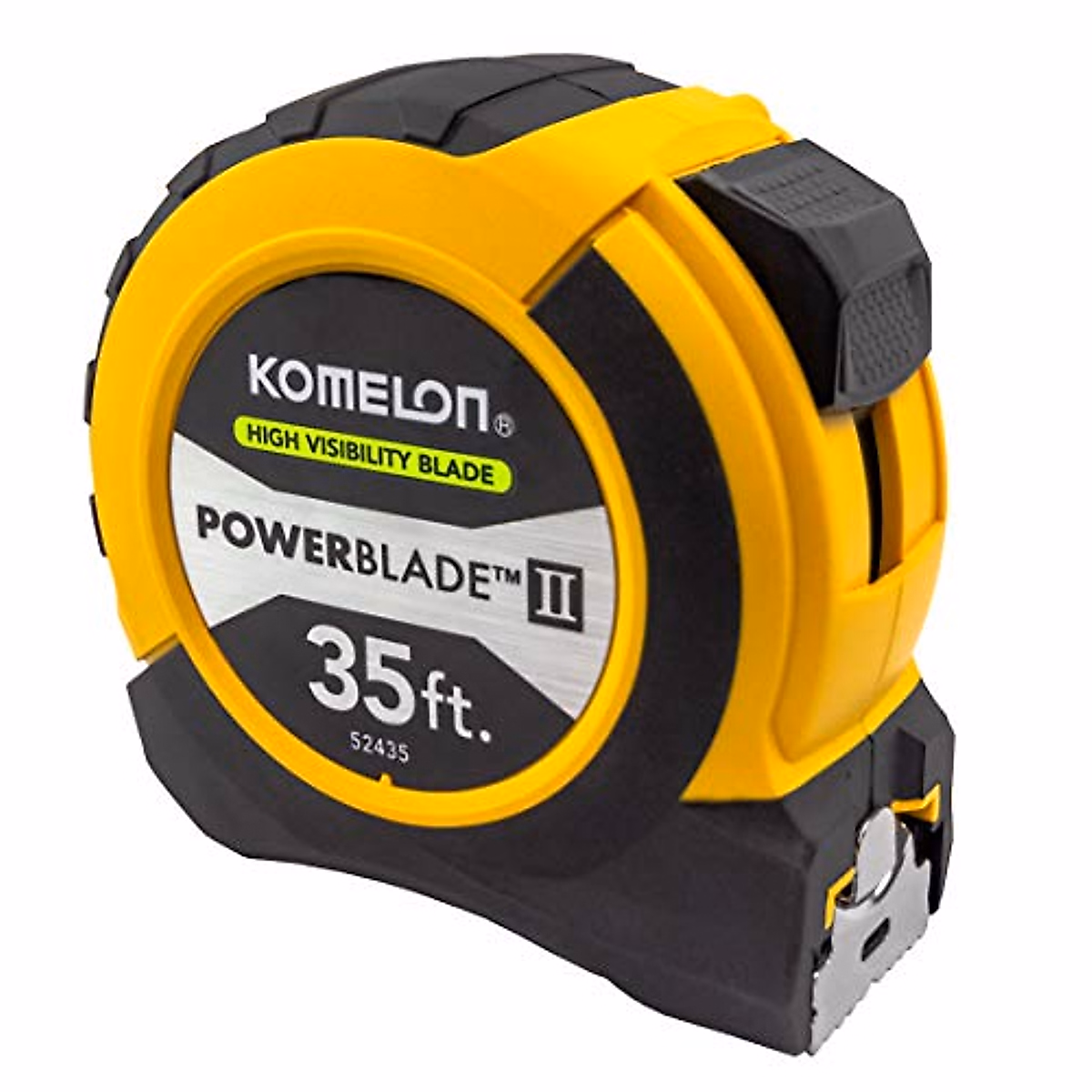 Komelon 52435; 35' x 1.06" Powerblade II Tape Measure, ABS Case, Black/Yellow, Small