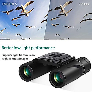 BRIGENIUS 8x21 Small Binoculars, Compact Binoculars for Adults Kids Bird Watching, Mini Pocket Lightweight Binoculars for Opera Concert Theater
