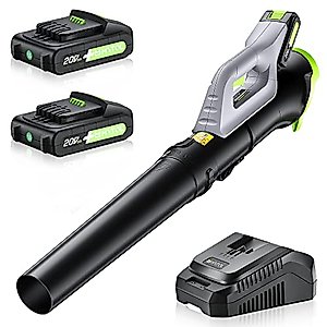 MYTOL Cordless Leaf Blower, 150MPH 350CFM Leaf Blower with 2 * 20V 2Ah Batteries & Charger, Lightweight Axial Blower, Infinitely Variable Speed Electric Leaf Blower for Leaf/Snow/Dust Blowing