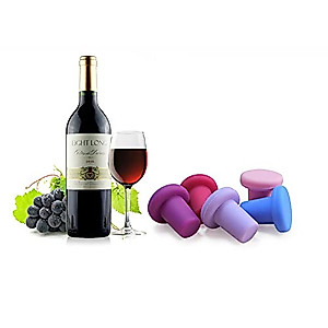 6-Pcs Silicone Wine Stoppers ,Beer Caps Stoppers Bottle Sealer, Reusable Unbreakable Replacement Keep Fresh Tools for Wine Bottles (Model-2)