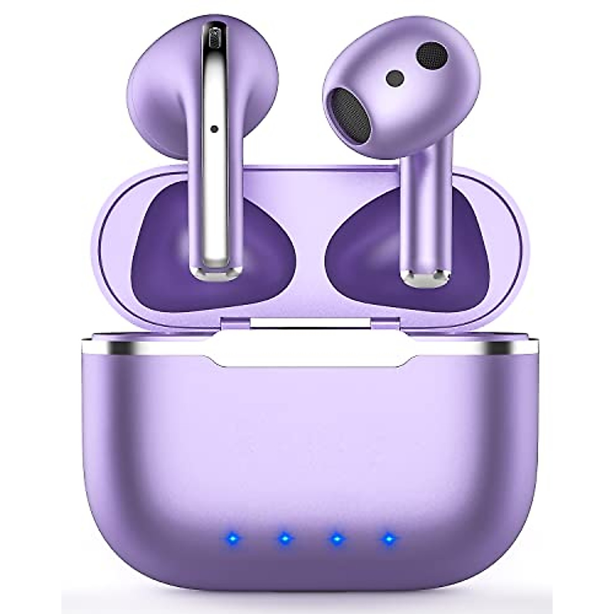 Wireless Earbuds Bluetooth 5.3 Headphones Built-in 4-Mic Clear Call in-Ear Ear Buds Noise Cancelling 30Hrs Playtime Earphones with USB-C Charging Case IPX7 Waterproof Earbuds for iPhone/Android Purple