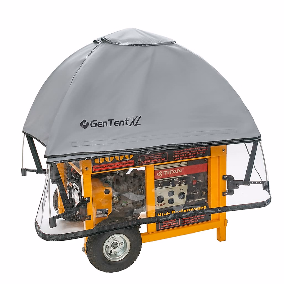 GenTent XL Generator Running Cover - Universal Kit (Standard, Grey) - for Larger Open Frame Generators