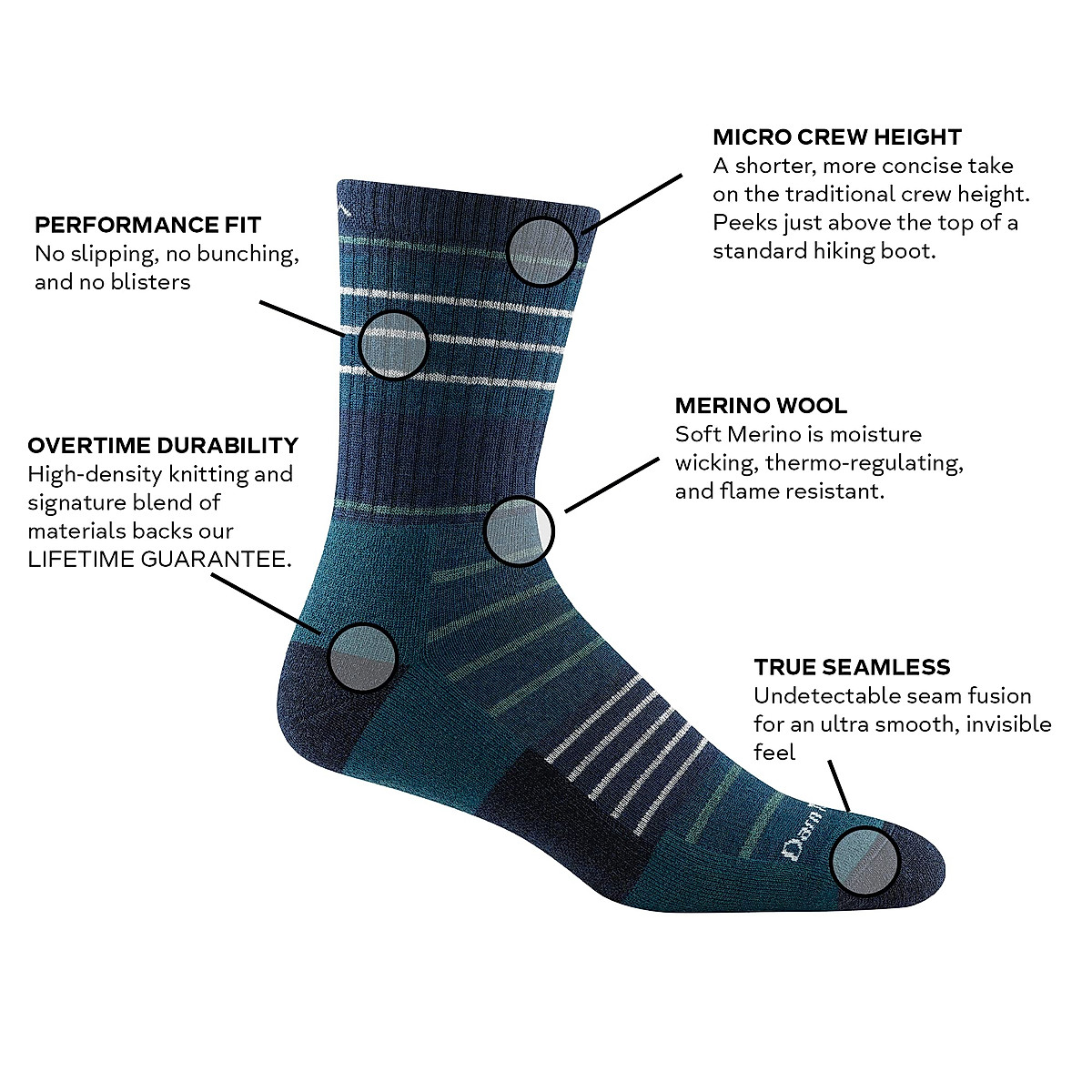 Darn Tough Vermont Highline Micro Crew Midweight with Cushion Taupe MD (US 8-9.5)