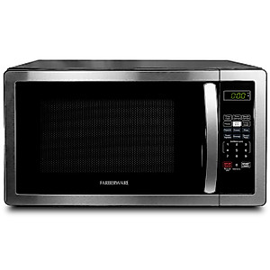 Farberware Countertop Microwave 1.1 Cu. Ft. 1000-Watt Compact Microwave Oven with LED lighting, Child lock, and Easy Clean Interior, Stainless Steel Interior & Exterior