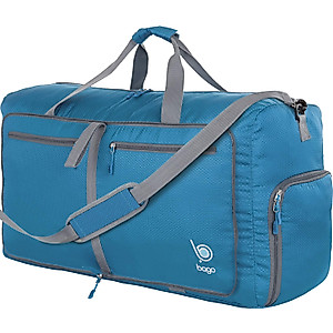 Bago Duffel Bags for Traveling - 40L Spacious Duffle Bag for Travel with Shoe Compartment | Durable, Foldable & Lightweight | Explore the World in Style & Convenience (Blue)