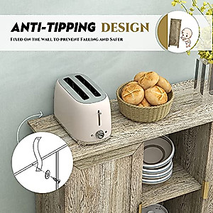 TaoHFE Farmhouse Buffet Cabinet,Farmhouse Credenza Cabinet,Farmhouse Sideboard Storage Cabinet,Coffee Bar Cabinet Buffet Table Thin Cabinet for Narrow Spaces Entry Cabinet Hallway Cabinet Dining Room