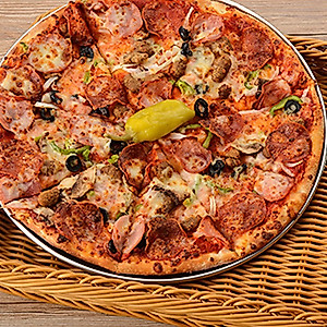 YARDWE Pizza Pan for Oven, 9 inch Nonstick Round Pizza Baking Sheet, Stainless Steel Pizza Pan with Holes, Nonstick Bakeware for Home Baking Kitchen Oven Restaurant (9 inch)