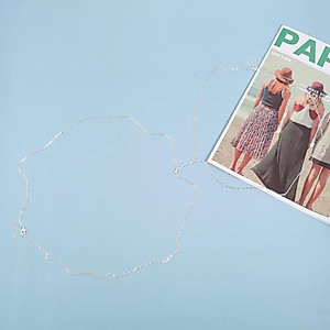 Yheakne Crystal Slave Chain Body Necklace Silver Bikini Bra Chain Necklace Long Cz Harness Bra Necklace Summer Beach Body Chain Jewelry for Women and Girls (Silver)