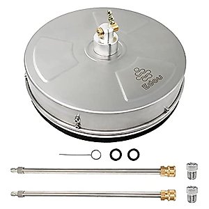 EDOU DIRECT Pressure Washer Surface Cleaner 15" | Stainless Steel | HEAVY DUTY | 4,000 PSI Max Working Pressure | Includes: 2 Pressure Washer Extension Wand Attachments