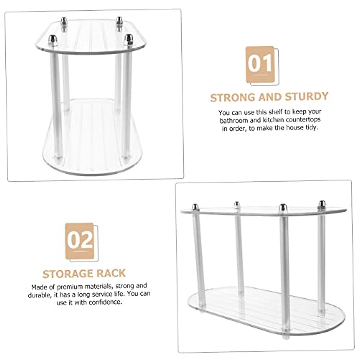 CAXUSD Multi-Layer Shelf Cabinet Dresser Table Dessert Stand Display Cabinet Shelves Desktop Shelves Storage Stand Clear Shelves Bathroom Shelf Transparent The Pet