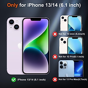 SUPFINE Magnetic for iPhone 14 Case & iPhone 13 Case (Compatible with MagSafe)(Military Grade Drop Protection) Slim Translucent Matte Shockproof Phone Cover,Black