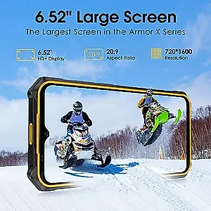 Ulefone Armor X13 Rugged Phone, 12+64GB, 50MP Rear Camera, 24MP Night Vision Camera, Android 13 OS Rugged Smartphone, 6.52” Screen, 6320mAh, NFC, GPS, Dual 4G Unlocked Phones- Orange