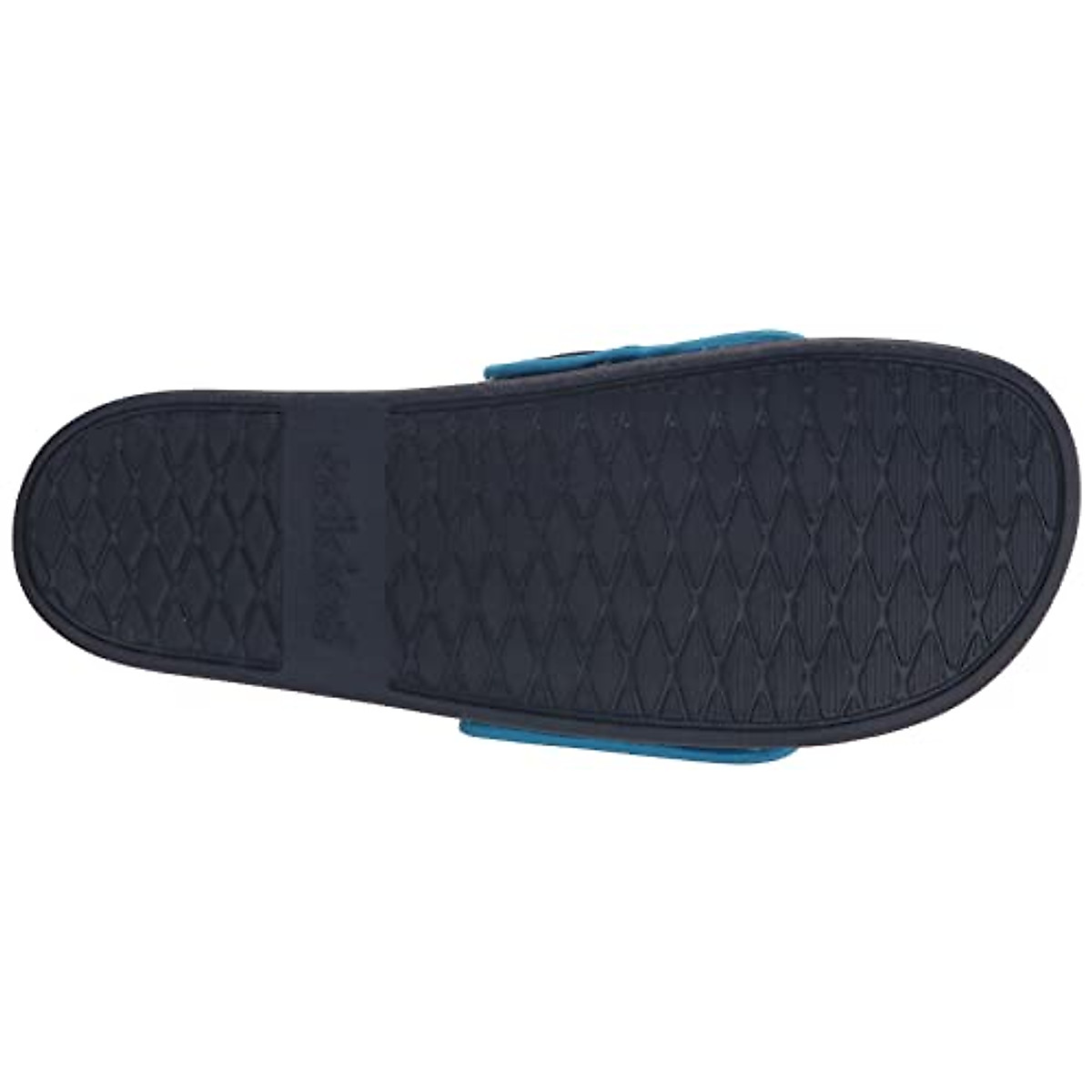adidas Unisex Adilette Comfort Slides Sandal, Dark Blue/Chalk White/Blue Rush, 14 Women/13 Men