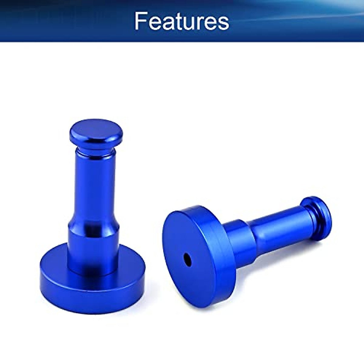 Yinpecly 1.22" Width 2" Height Aluminum Alloy Wall Mounted Hook Single Towel Hanger Robe Hooks with Screws, for Bedroom Bathroom Kitchen Deep Blue Tone 5pcs