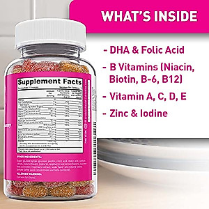 Dr. Tobias Prenatal Vitamin Gummy – Iron Free Prenatal Vitamins with DHA and Folic Acid – Good Source of Niacin, Biotin, B6, & B12 – Supports Overall Health – 60 Gummies, 30 Servings (2 Daily)