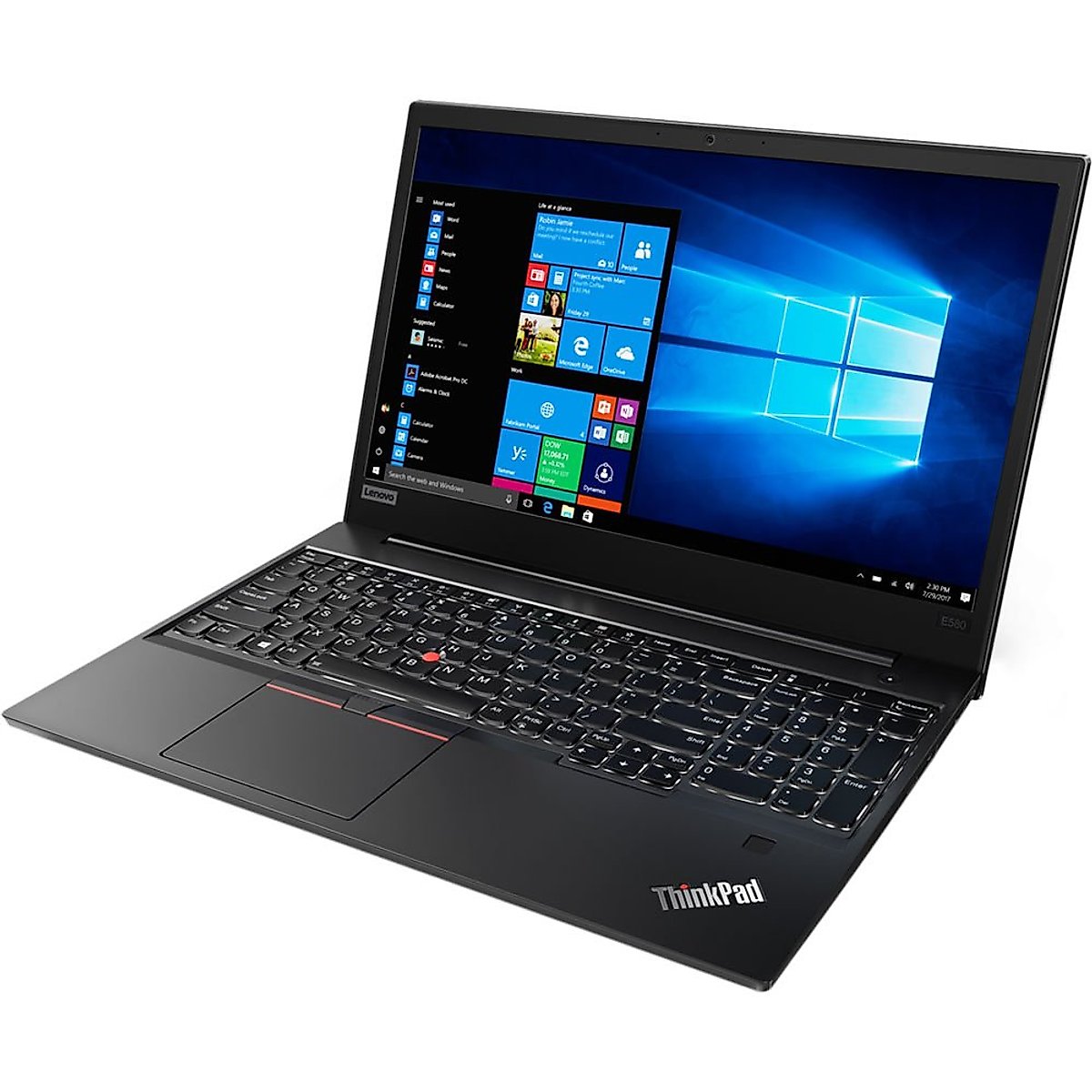 Lenovo ThinkPad E580 15.6 inch High Performance Business laptop, 256GB SSD, Intel Core i5 7th Gen, 8GB DDR4, WiFi, Gigabit LAN, HDMI, USB C, fingerprint reader, Windows 10 Pro, Thin and Light