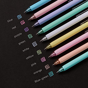 Ddaowanx Colored Gel Pens,9 Colors Retractable Gel Ink Pens, Pastel Retractable Pretty Journaling Pens, Medium Point 0.7 mm Gift Pens,Cute Highlighters School Supplies Aesthetic Pens