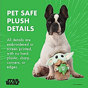STAR WARS St Patty's 6" Grogu Lucky One Squeaker Pet Toy | St. Patrick’s Day Toy Themed Grogu Baby Yoda The Child | Medium Dog Squeaker Toy for Dogs, (FF19509)