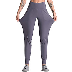 Dragon Fit Joggers for Women with Pockets,High Waist Workout Yoga Tapered Sweatpants Women's Lounge Pants (Medium, Joggers78-Vintage Purple)