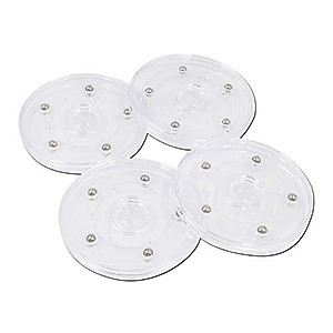 FarBoat 4Pcs Plastic Turntable Acrylic Turntable Bearings Hardware for Kitchen Spice Rack Table Cake 100mm/4inch