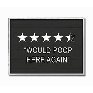 Stupell Industries Five Star Funny Word Bathroom Black and White Design Prints, Multi-Color