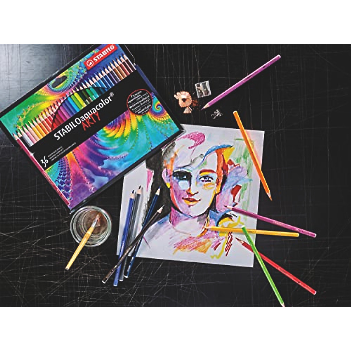 STABILO Aquacolor Colored Pencil Set, 36-Colors (1636-5)