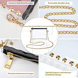 Y&R Direct Rivets Clear Bag Clear Purse Clutch Removable Chain Strap Concert Venues Stadium Approved PVC
