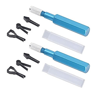 2 Set Floor Skiving Knife with Aluminum Alloy Handle PVC Plastic Skiving Knife 4Pcs HSS Blades PVC Flooring Corners Trimming Tool