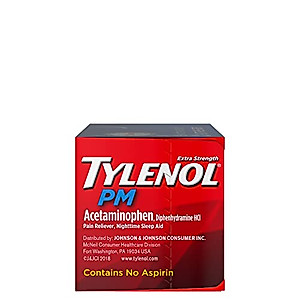 Tylenol PM Extra Strength Nighttime Pain Reliever & Sleep Aid Caplets, 500 mg Acetaminophen & 25 mg Diphenhydramine HCl, Relief for Nighttime Aches & Pains, Non-Habit Forming, 150 ct