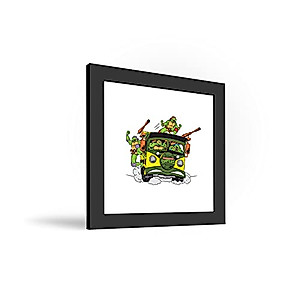 Trends International Gallery Pops Nickelodeon Teenage Mutant Ninja Turtles - Party Wagon Wall Art Wall Poster, 12" x 12", Black Framed Version