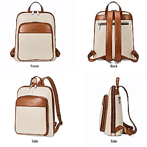 BOSTANTEN Genuine Leather Backpack Purse Casual College Travel Bags for Women and Womens Wallet Genuine Leather Wallets Large Capacity Cash Cluth Purses with Zipper Pocket