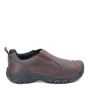 KEEN Men's Targhee 3 Slip On Comfortable Casual Leather Mules, Dark Earth/Mulch, 8.5