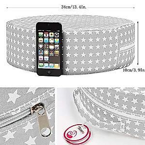 Zicac Kids' Anti-Slip Chair Booster Seat-High Chair Pad Heightening Dismountable Round Cushion (Gray)