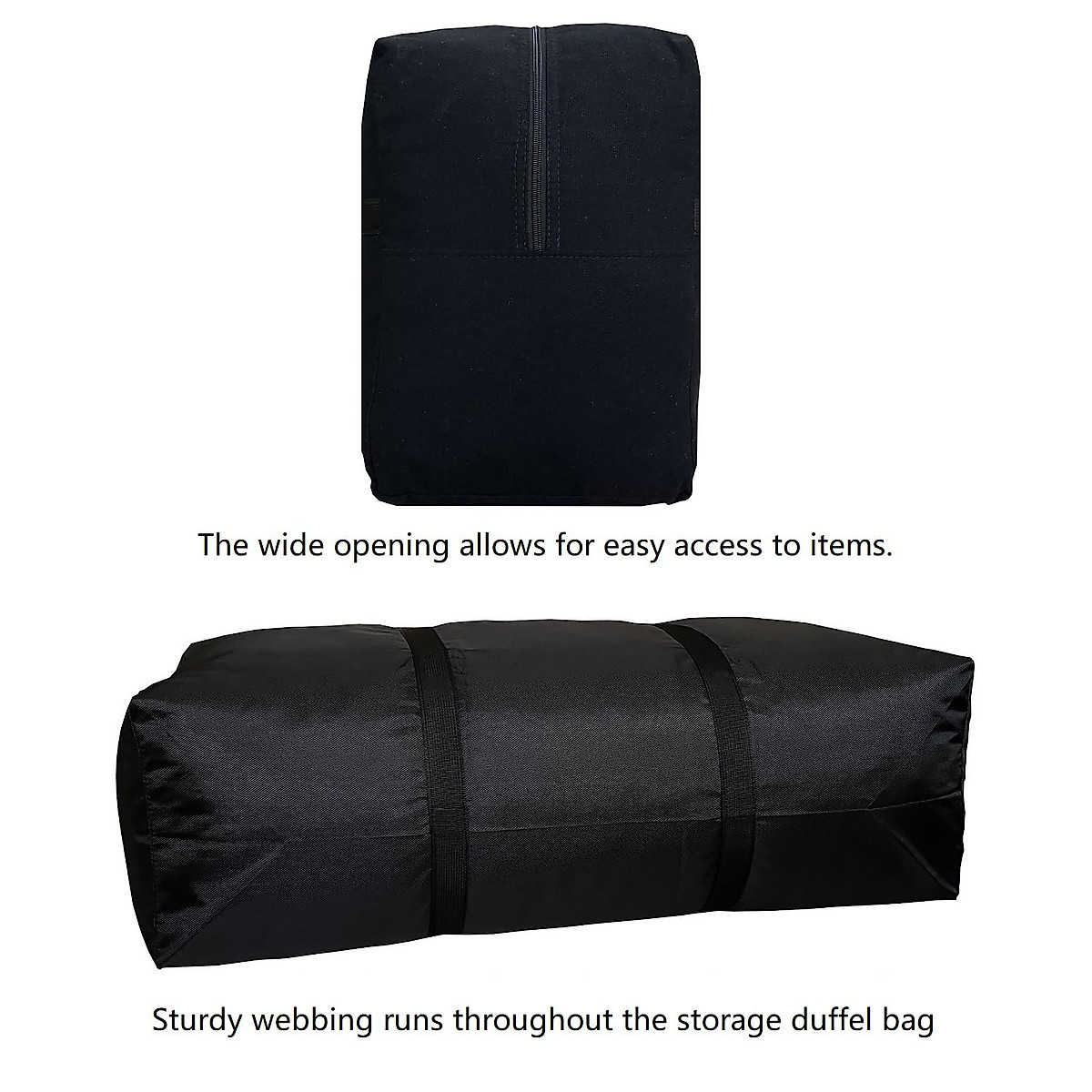 YiKitHom Extra Large Storage Duffle Bag with Zippers and Handles, Heavy Duty Blue Big Long Travel Bag -42x23x13.5Inch