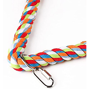 Spoiled Pet® Large Triangle Bird Rope Swing Perch - All Natural Materials - Safe to Climb and Chew - Bird Cage Toy Accessory - Great for African Grey Parrots, Cockatiels, Parakeets, Cockatoos