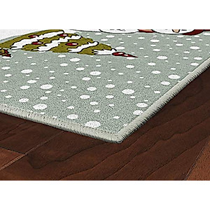 Brumlow MILLS Snowman Washable Festive Christmas Snow Scene Indoor or Outdoor Holiday Area Rug for Living or Dining Room, Bedroom Carpet and Kitchen Runner Rug, 30" x 46", Snow Christmas Tree